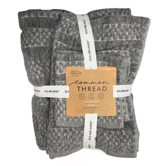 Common Thread | Bath | Common Thread Ecomelange 6 Piece Gray Bath Towel ...